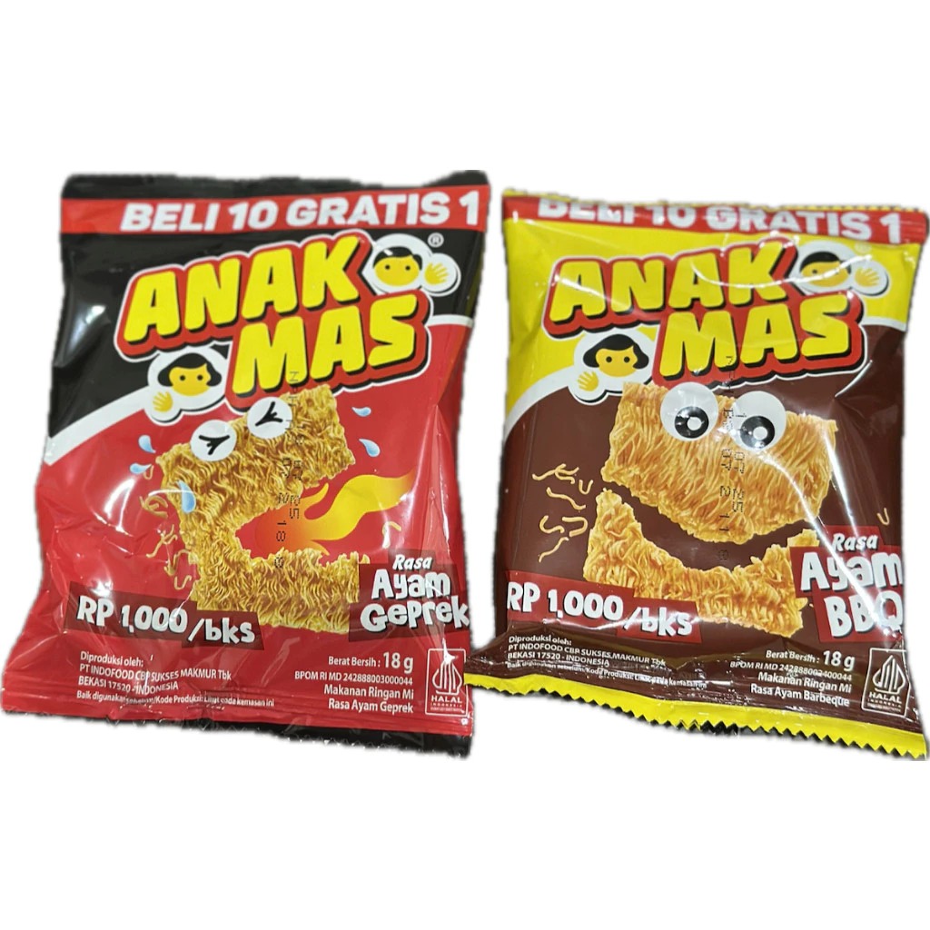 Mie ANAK MAS MIX SHAKE 18gr CHICKEN GEPREK BBQ GOLD SCHOOL FOOD ...