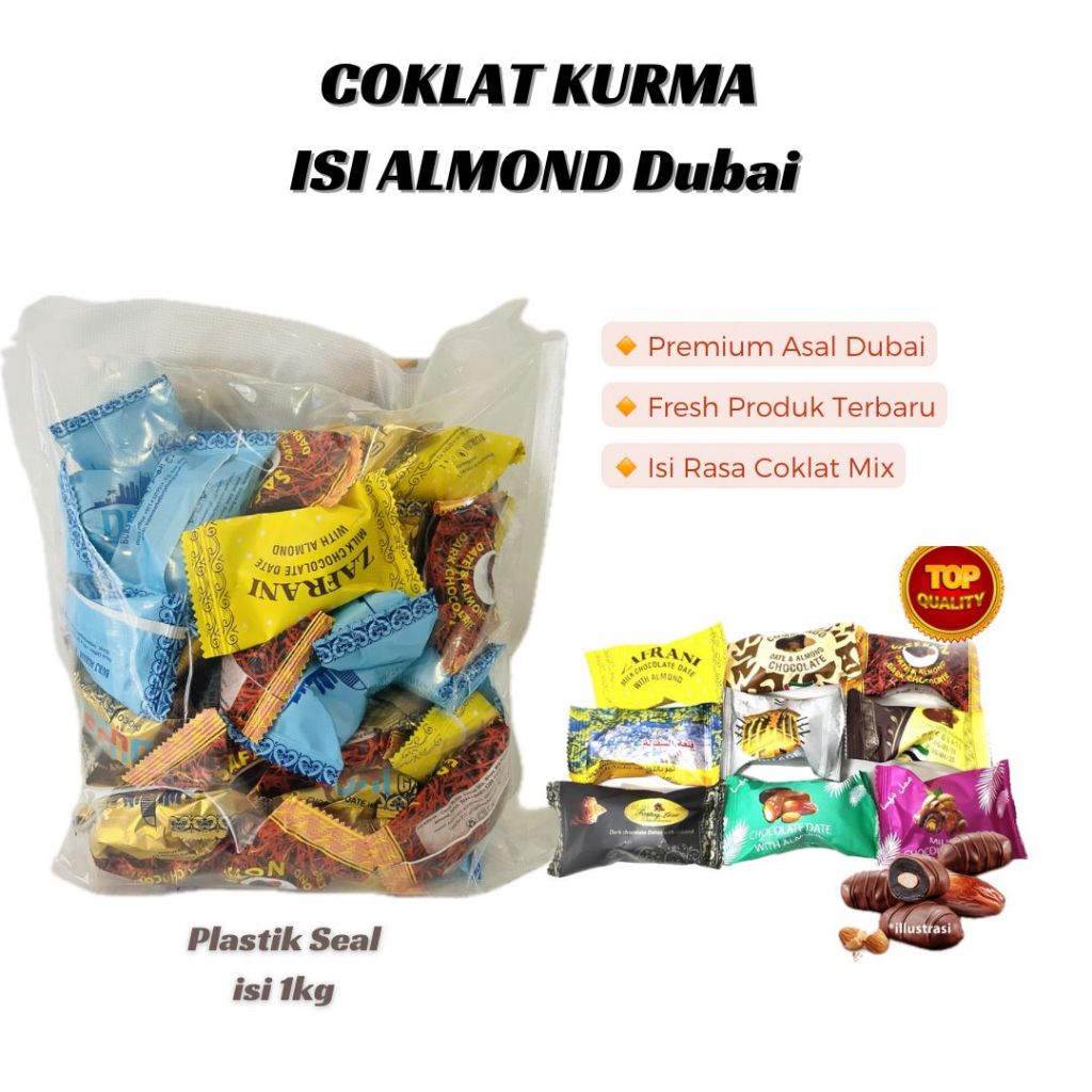 Chocolate Date ALMOND 1kg Dates Almon With Chocolate Dubai Premium ...