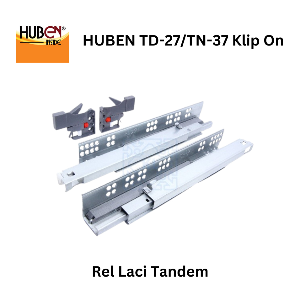Tandem Drawer Rail Clip On Full Extension Slow Motion HUBEN TN 37 ...