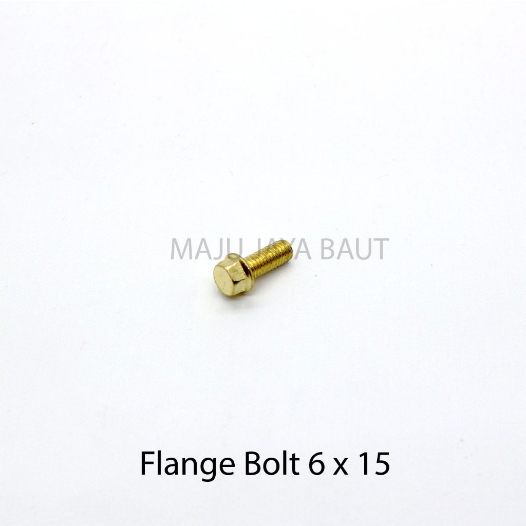 MESIN Flange Bolt Engine Block Bolt 6x15 Gold Color | Shopee Philippines
