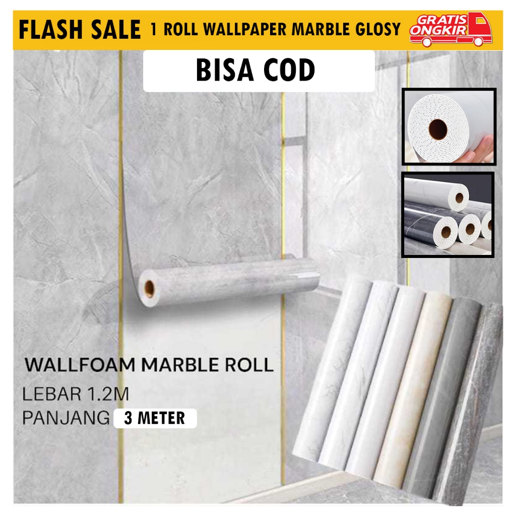 Vinyl Marble Wall Wallpaper 1.2M x 3meter Thickness 2mm Foam Marble ...