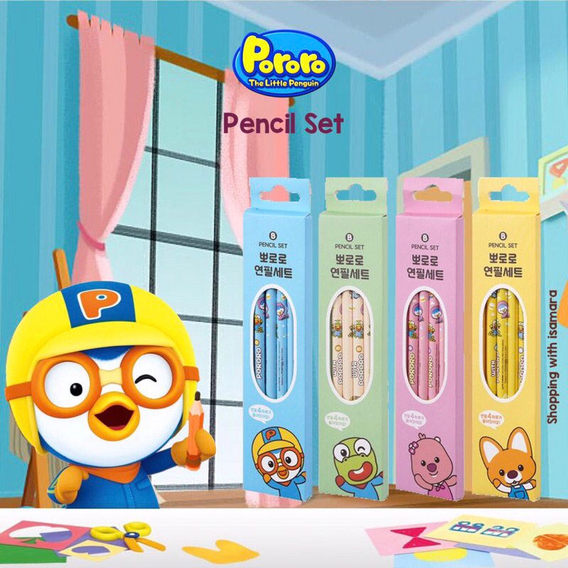 Pororo Pencil Set / Pororo Pencil Set, Loopy, Crong, and Eddy | Shopee ...