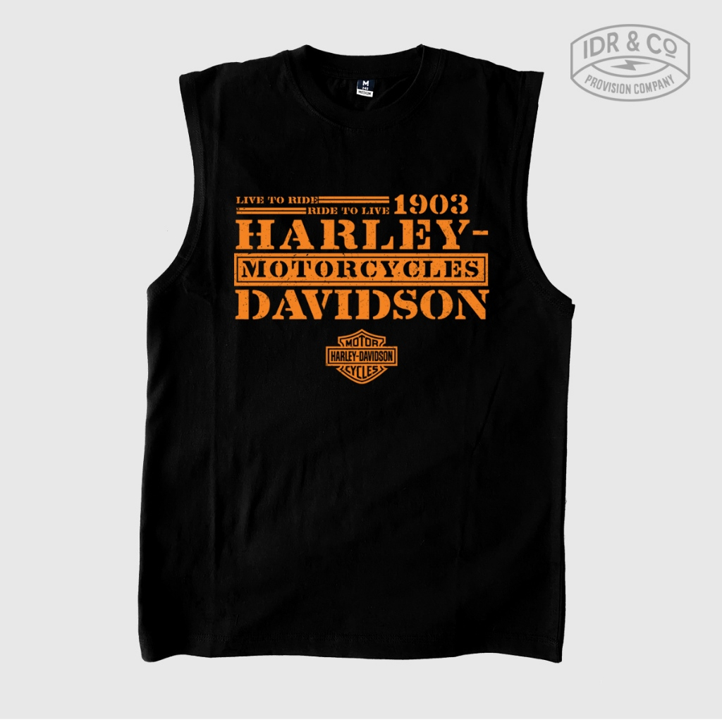 Harley Davidson Singlet Low Cut Muscle Tees Basic - Live To Ride ...