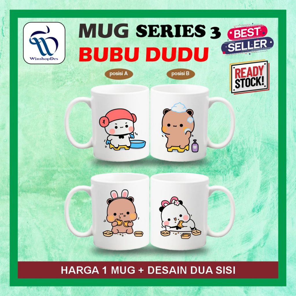Mug BUBU DUDU / GLASSES BEAR BUBU DUDU / BUBUDU SERIES 3 | Shopee Philippines
