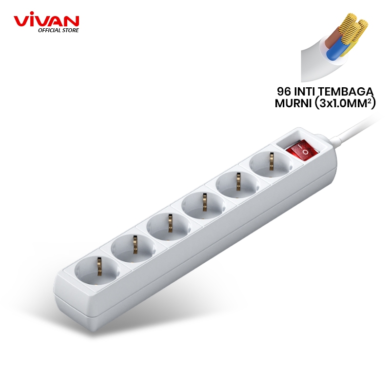 Vivan Safety Socket VPS-H005A | Socket Switch Socket 6-Slot Pure Copper ...
