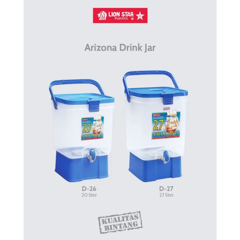 DRINK JAR/ PLASTIC TAP WATER THERMOS/ LION STAR ARIZONA WATER DISPENSER ...