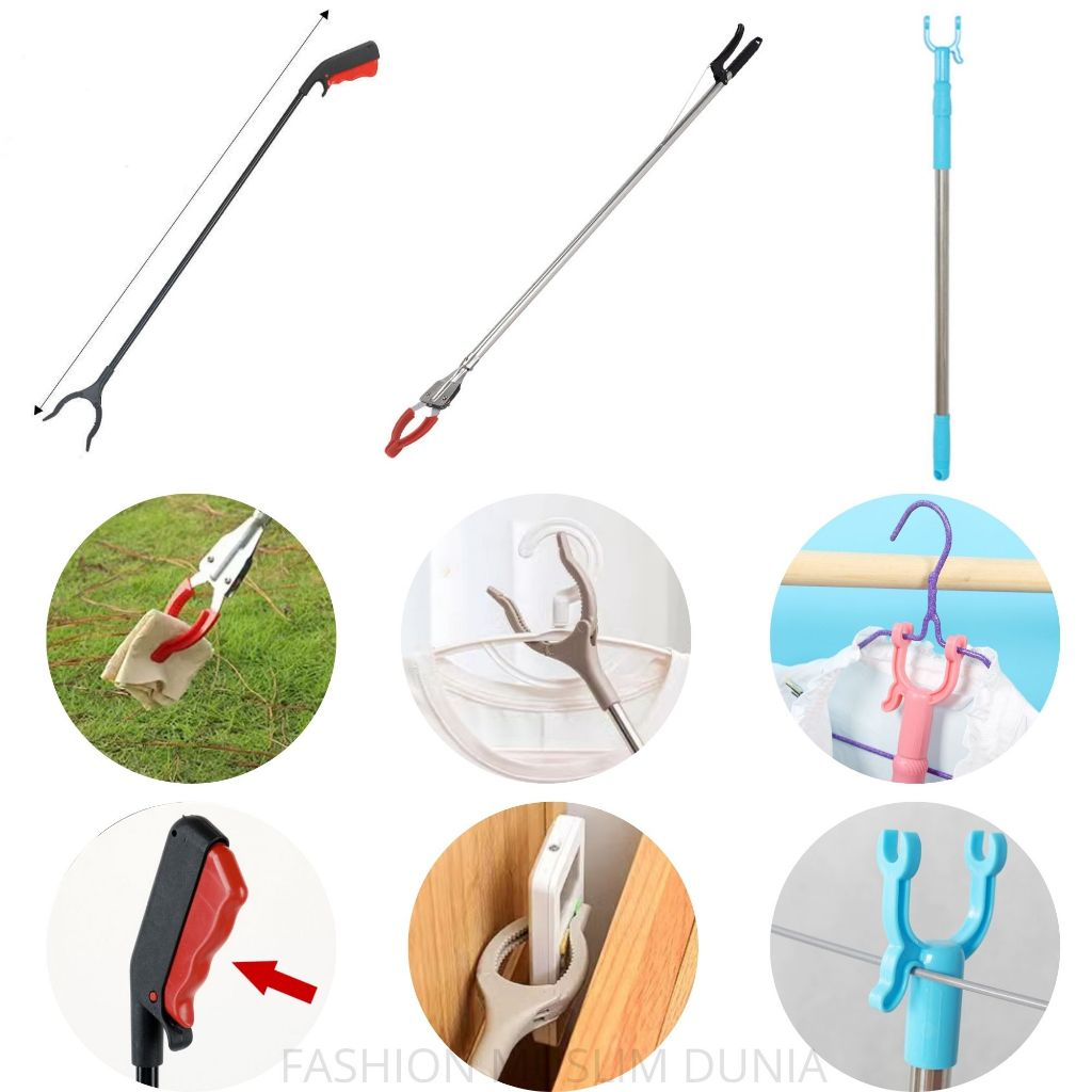 Grab Stick Silver Stainless/plastic Snake Catcher & Clothesline Stick ...