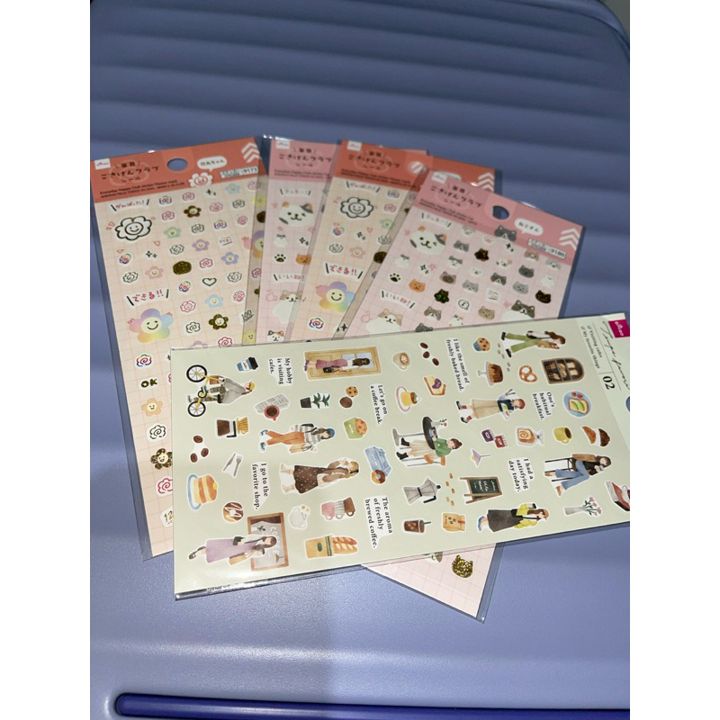Daiso Japanese cute photocard deco sticker rabbit cat cabbage | Shopee ...