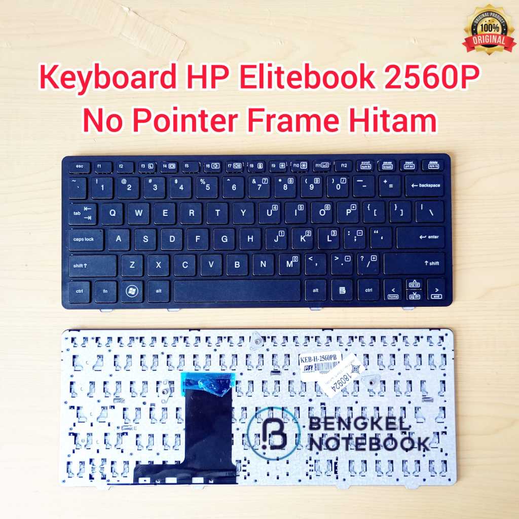 HITAM Hp EliteBook Keyboard 2560 2560P 2570 2570P No Pointer Frame ...