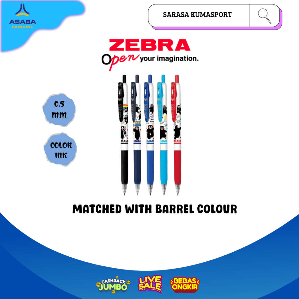 Asaba Bandung - Zebra Sarasa Kumasport (0.5mm) | Shopee Philippines