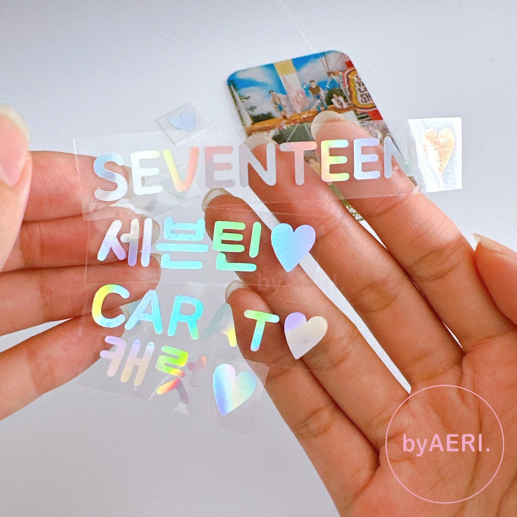 SEVENTEEN MINI WRITING STICKER SET (NAME+HANGUL) LIGHTSTICK DECO ...