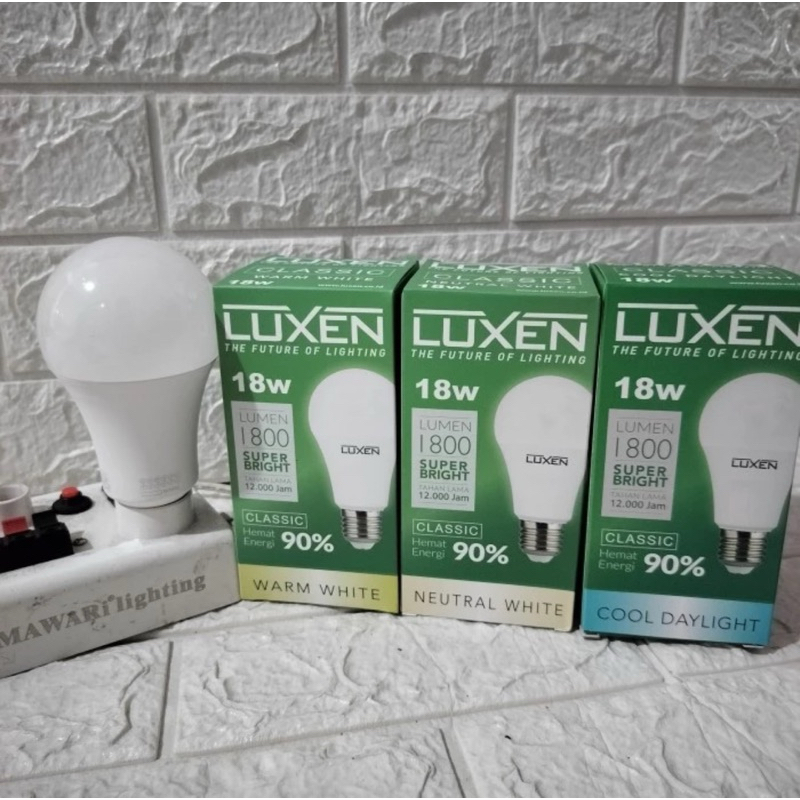 Luxen CLASSIC Led Bulb Light Bulb 3W 5W 7W 9W 12W 15W 18 Watt 1 Year Guarantee SNI | Shopee ...
