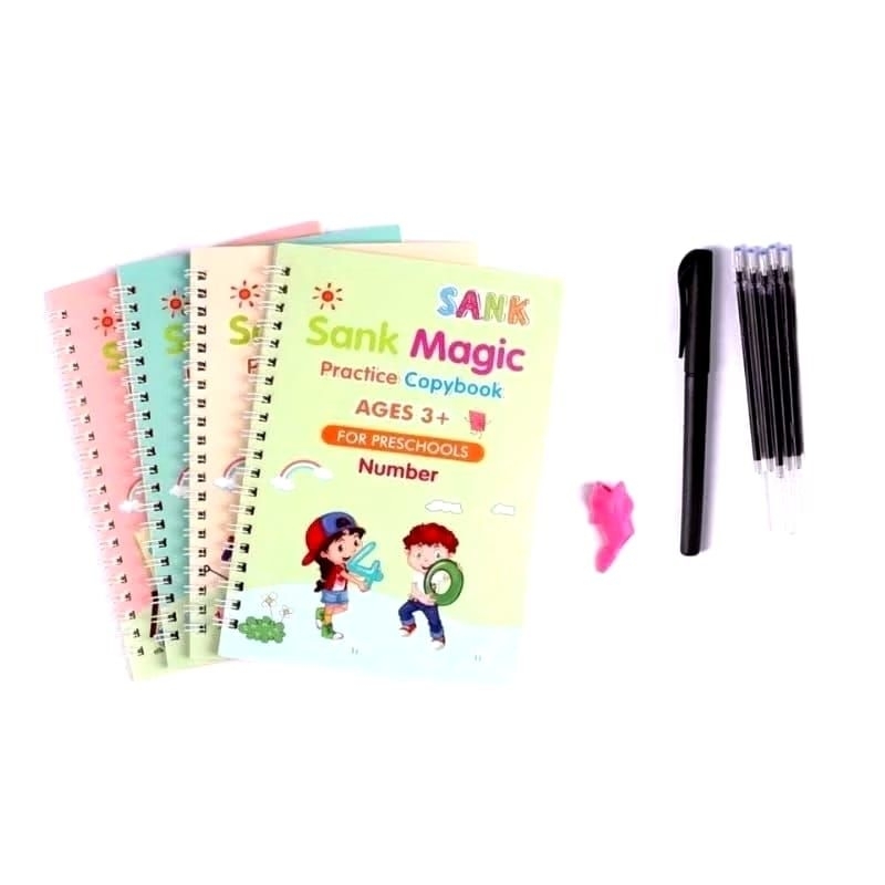 4pcs sank magic book book Learning book Writing Numbers Letters ...