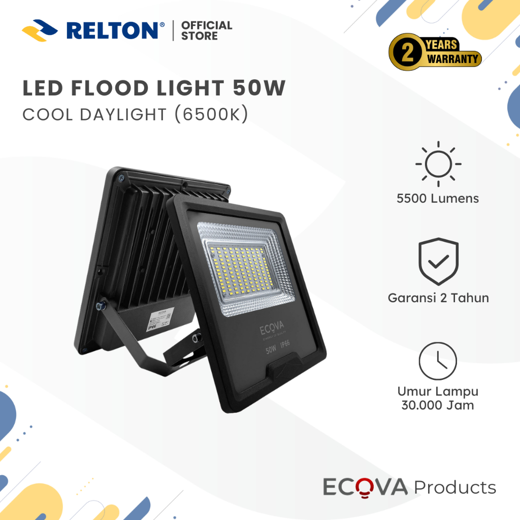 50 Watt LED Floodlight Spotlight Garden Lamp IP66 ECOVA Shooting Lamp ...