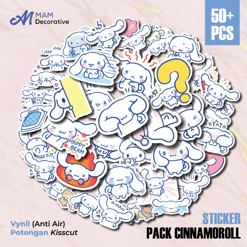 50pcs CINNAMOROLL Stickers | Vinyl Waterproof | Helmet Sticker Journal ...