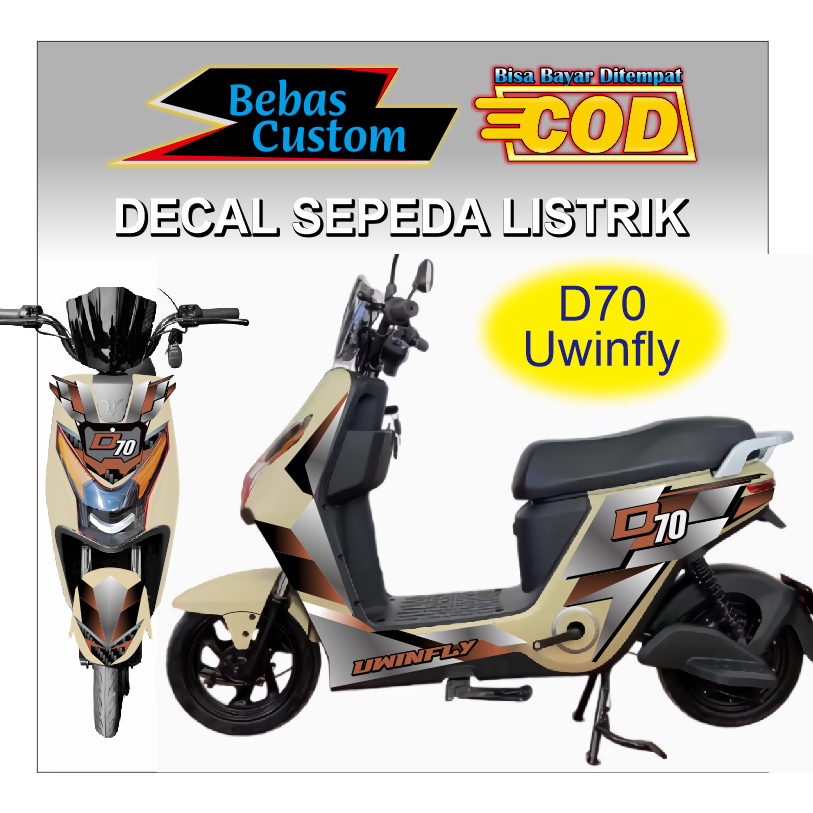 Uwinfly D70 Electric Bike STICKER DECAL STRIPING STICKERS Brand Genio Selis Pacific United Viar ...
