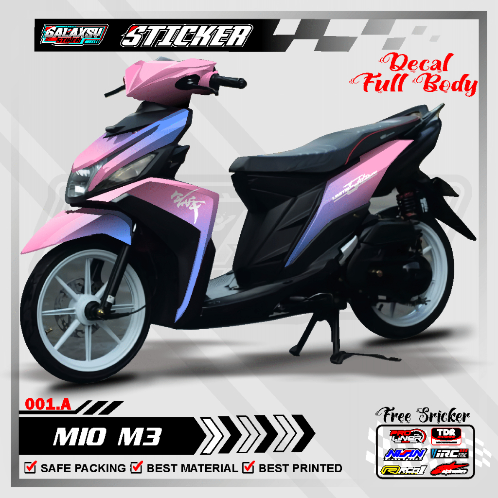 Decal Sticker Yamaha MIO M3 125 Full body - MIO Fi 125i M3 Fullbody GLX ...