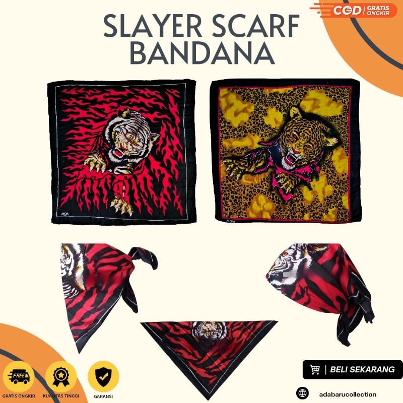 Slayer SCARF BANDANA RED TIGER YELLOW TIGER | Shopee Philippines