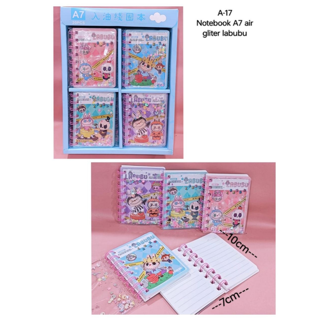 MINI NOTEBOOK BINDER A7 AIR GLITTER LABUBU | POCKET MEMO | MINI BINDER ...