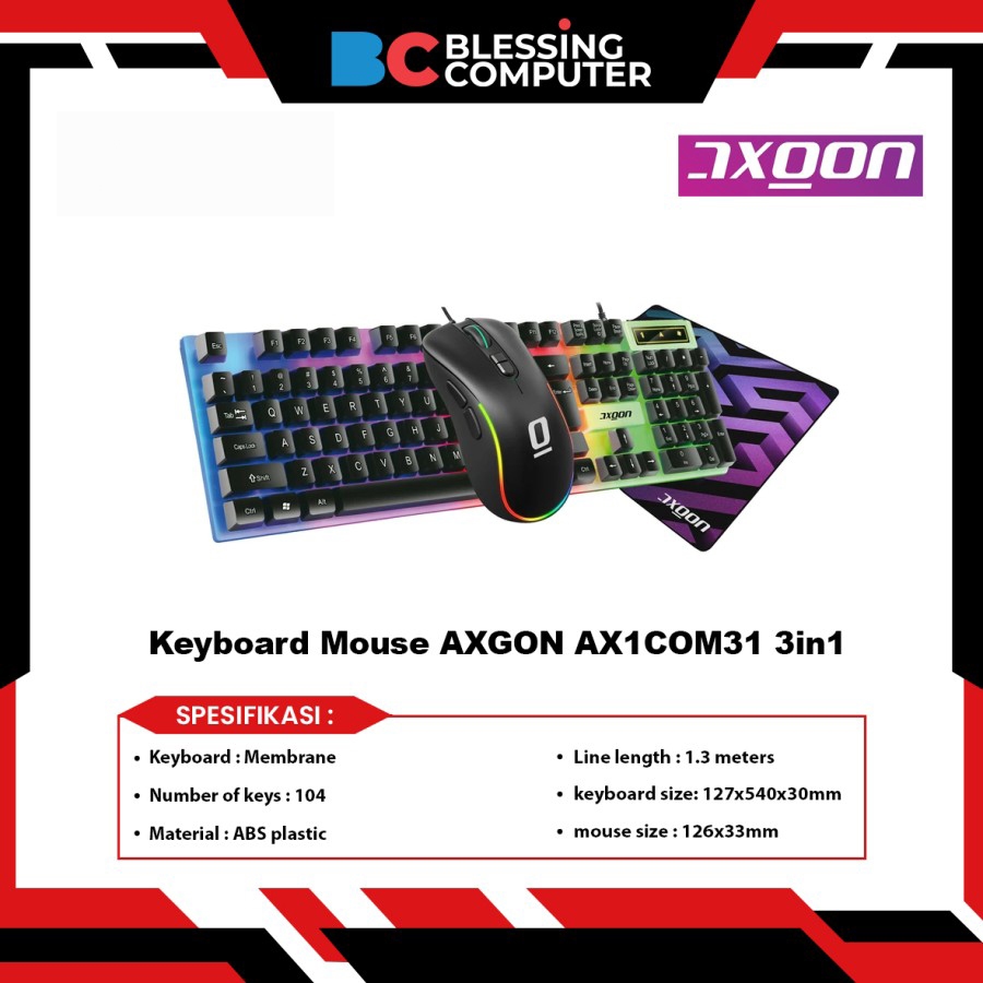 Axgon AX1COM31 3in1 Keyboard Mouse | Shopee Philippines