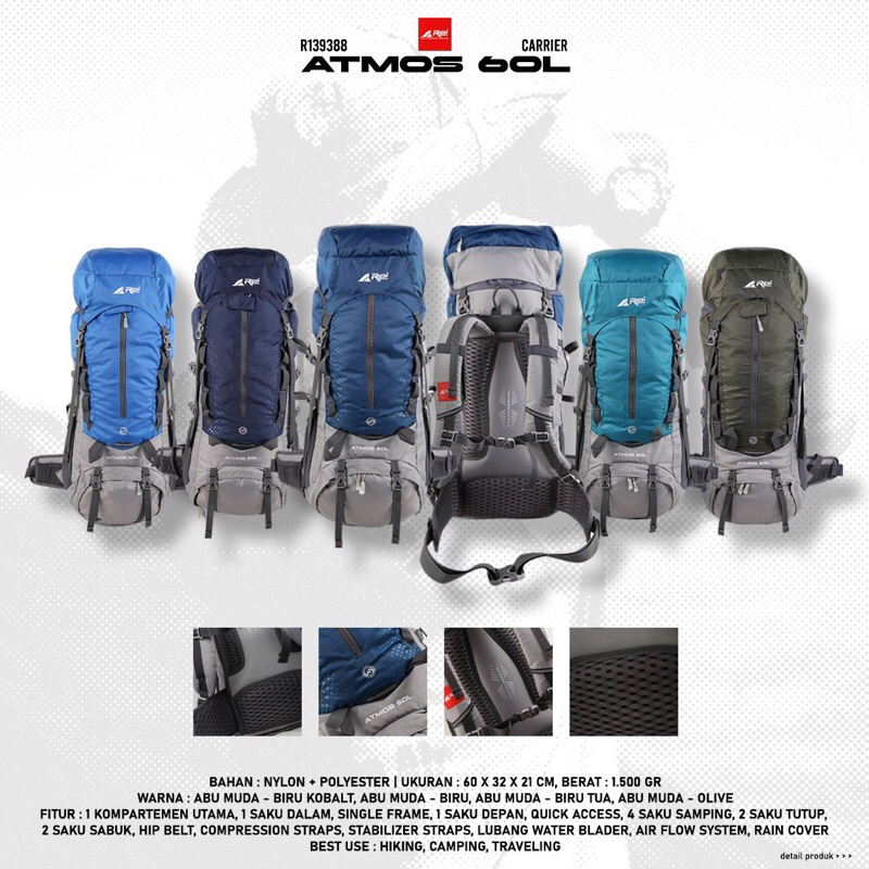 60 Liter Atmos Mountain Bag/Carrier | Shopee Philippines