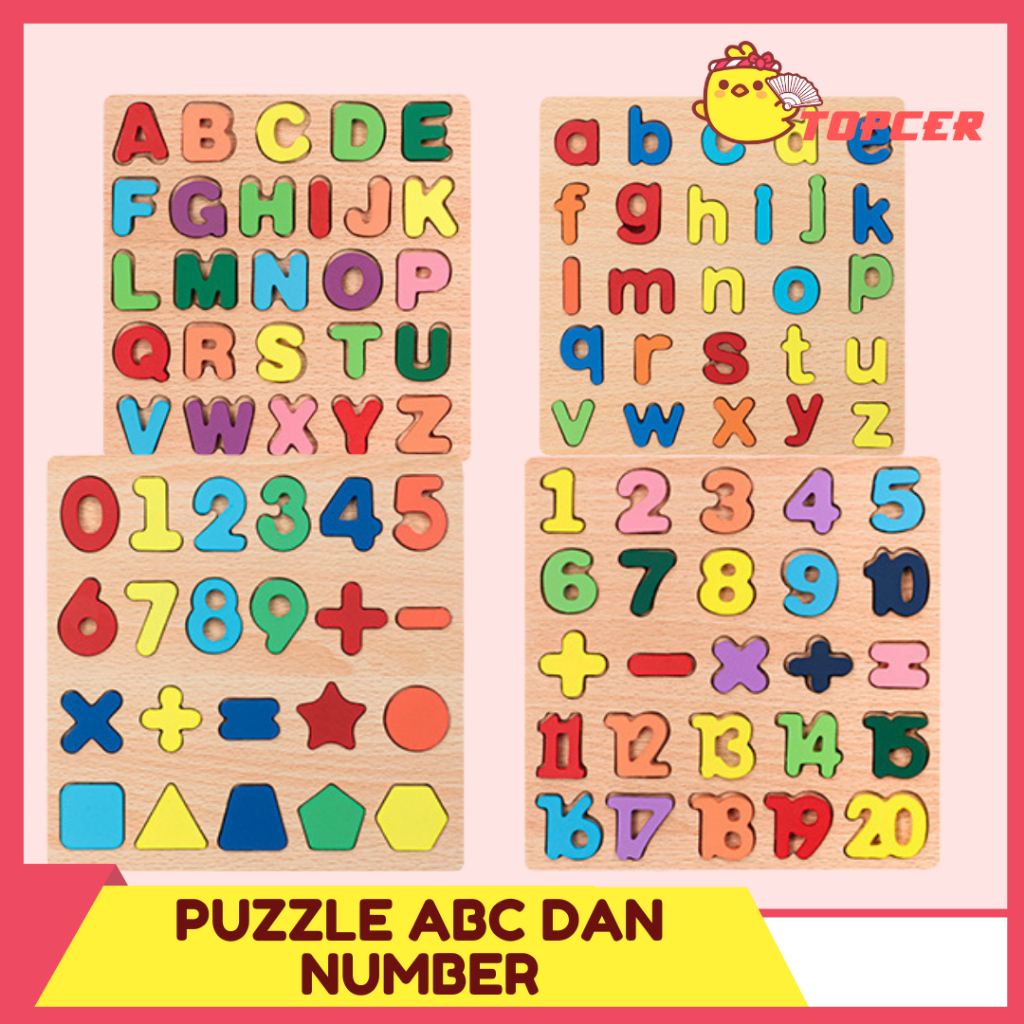 Puzzle ABC Letters And Chunky Numbers - Children's Puzzle Alphabet ...