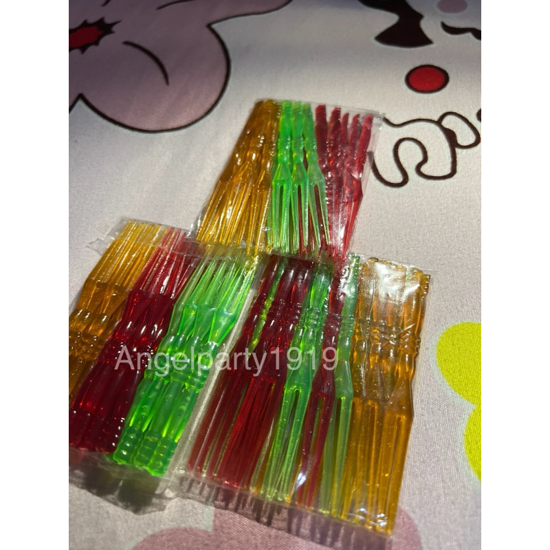 Birthday cake forks / small plastic forks / fruit picks 24 pcs | Shopee ...