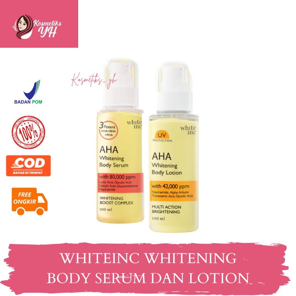 WHITE INC AHA BODY SERUM OR AHA WHITE INC AND AHA BODY SERUM ORIGINAL 100% BPOM | Shopee Philippines