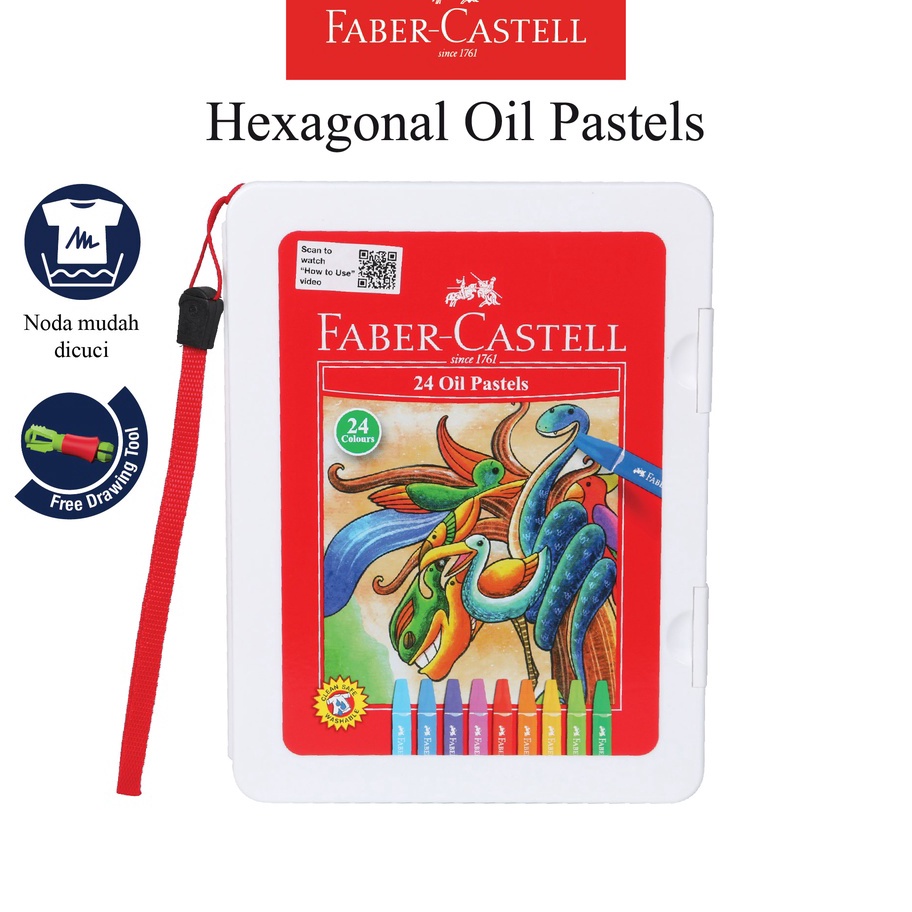 Rare Hexagonal Oil Pastel 24 Colors Crayon Crayon Faber Castell Free ...