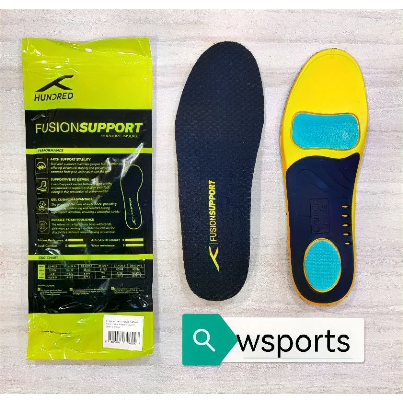 Hundred HNDRD FUSION SUPPORT Original Badminton Shoe Insole | Shopee Philippines