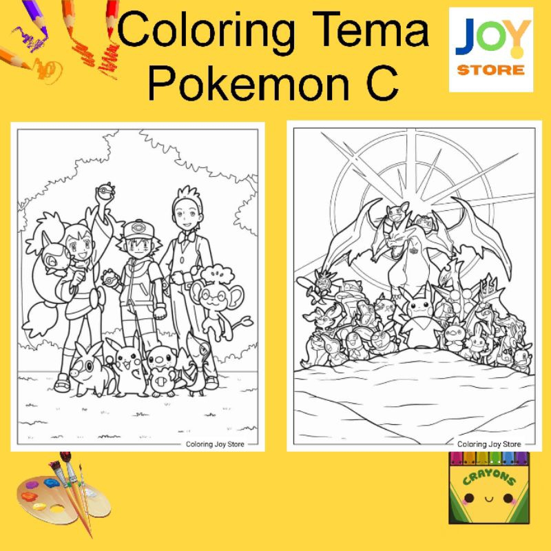 Coloring Drawing Paper sizes A4 and A5 150 gsm - Pokemon Theme Coloring ...