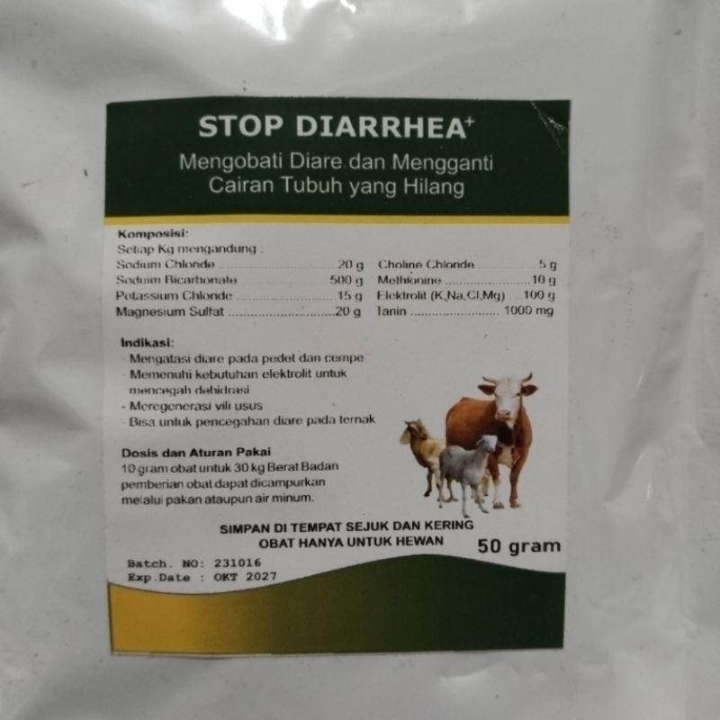 Stop diarrhea 1 sachet 50 gr ~ diarrhea medicine for sheep, goats, cows ...
