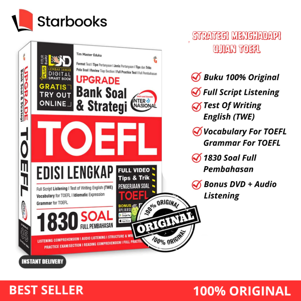 Toefl ETS ENGLISH TEST BOOK UPGRADE QUESTION BANK AND TOEFL STRATEGY ...