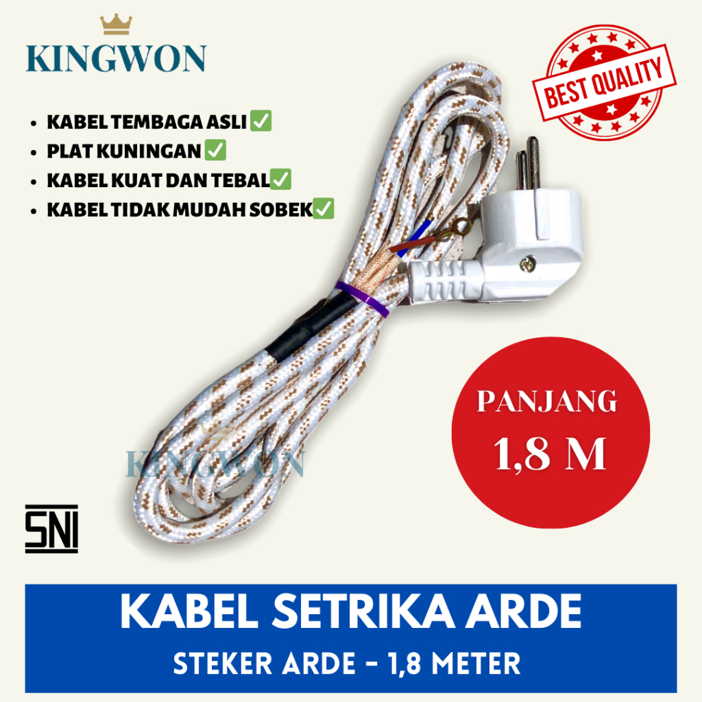 Standard RUBBER IRONING CABLE / UNIVERSAL IRONING CABLE 2 HEADS ROUND ...