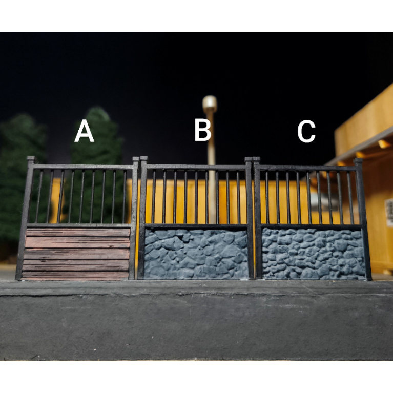 3D Change Fence type 11 1/64 Road Barrier Road Railing Accessories ...