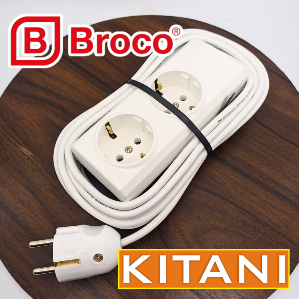 Broco Socket 2 Holes + Eterna Cable 1/ 3/ 5/ 8/ 10 Meters Broco Ground ...