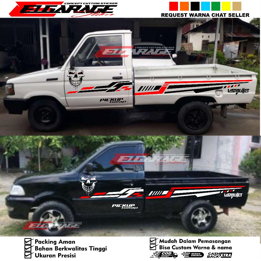 Pickup car sticker, pickup list car sticker, minimalist pickup car ...