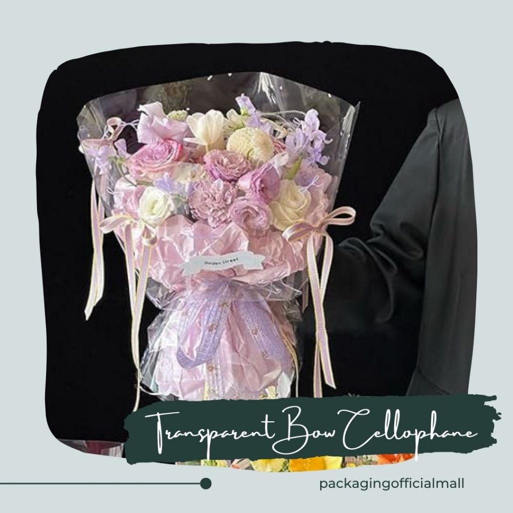 Transparent BOW CELLOPHANE / FLORIST PAPER / FLOWER BOUQUET PAPER ...