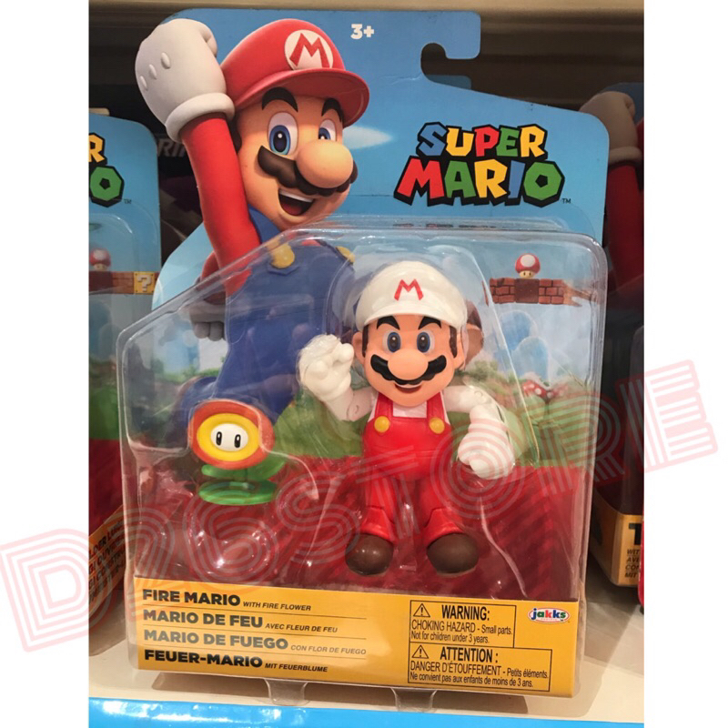 Original Super Mario Fire with Fire Flower Mario Bros JAKKS Action ...