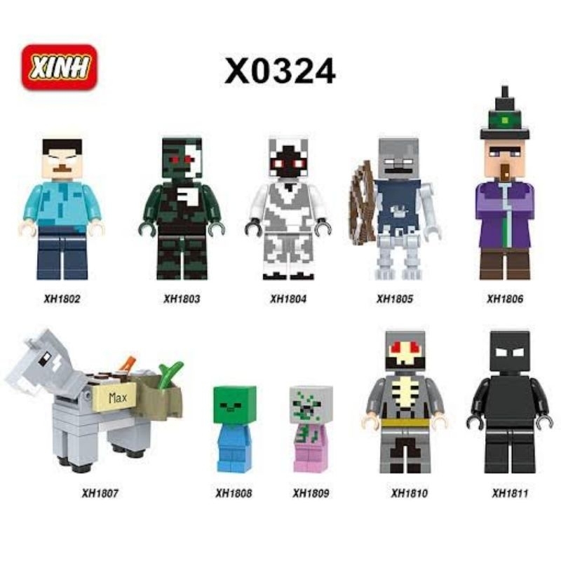 X0324 Minecraft Herobrine Stray Witch Minecraft Horse Baby Zombie ...