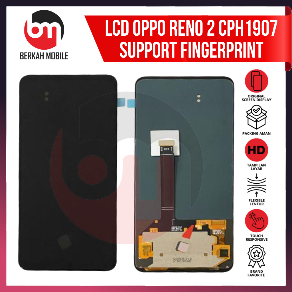 Lcd OPPO RENO 2 CPH1907 SUPPORT FINGERPRINT ORIGINAL GUARANTEED FREE ...