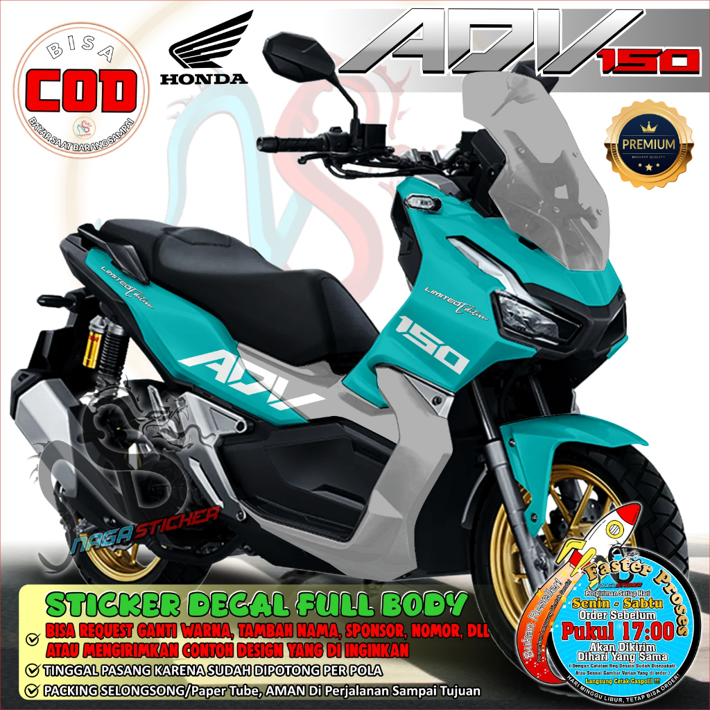 Honda ADV 150 Full Body Decal Sticker Simple Motif NS5601 Custom Design ...
