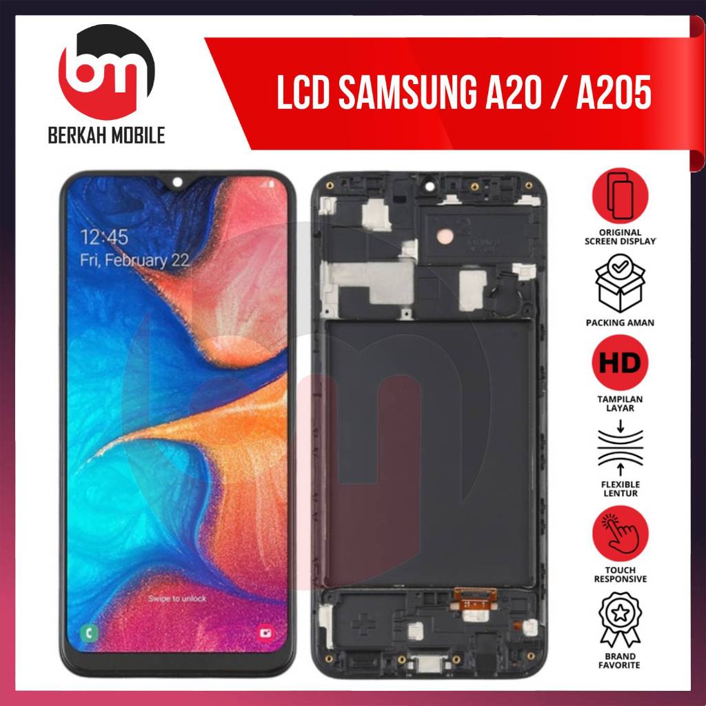 Original SAMSUNG GALAXY A20 / A205 LCD WITH GUARANTEE FREE PACKING DUS ...
