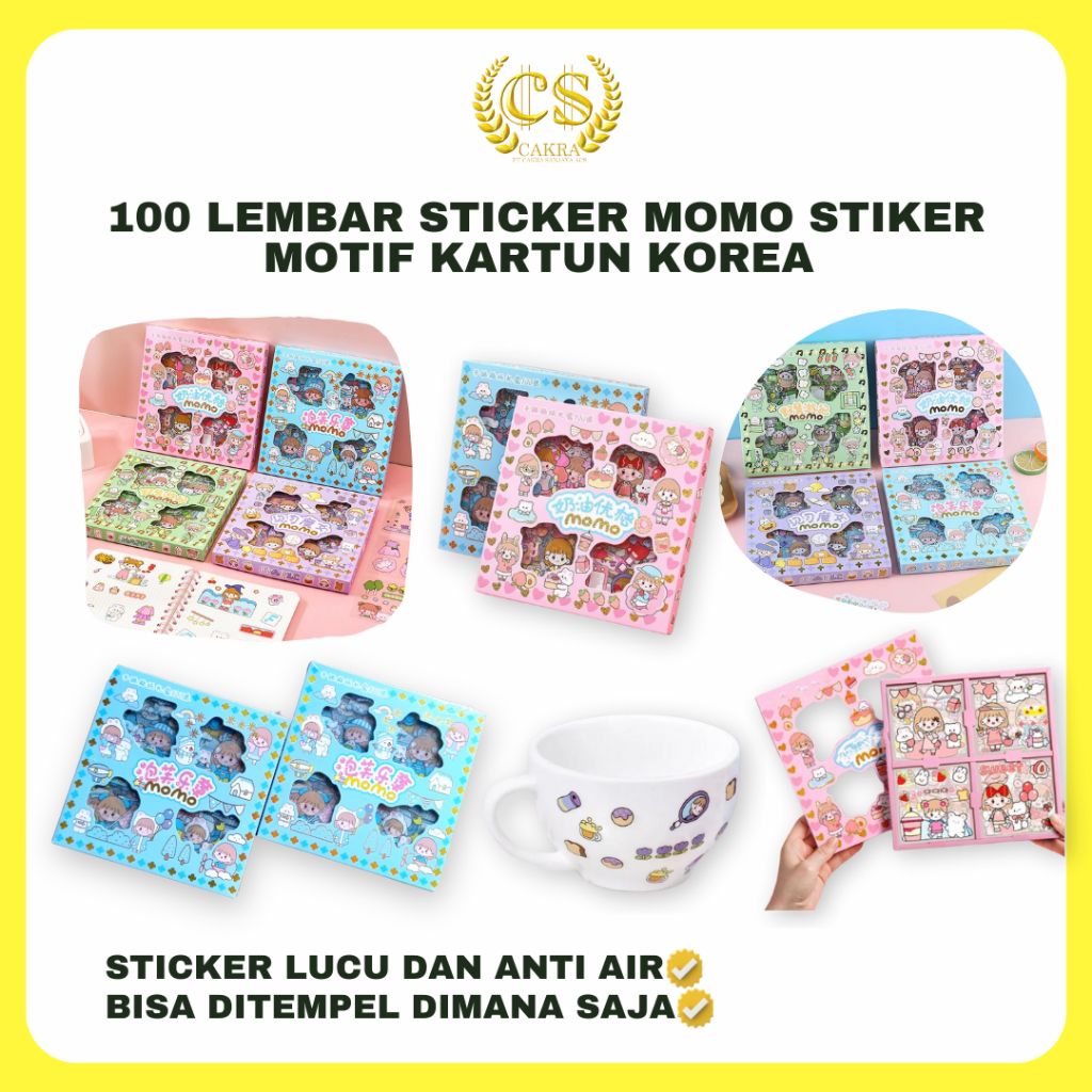 Cs 100 Sheets Momo Stickers Cute Korean Cartoon Motif Stickers ...