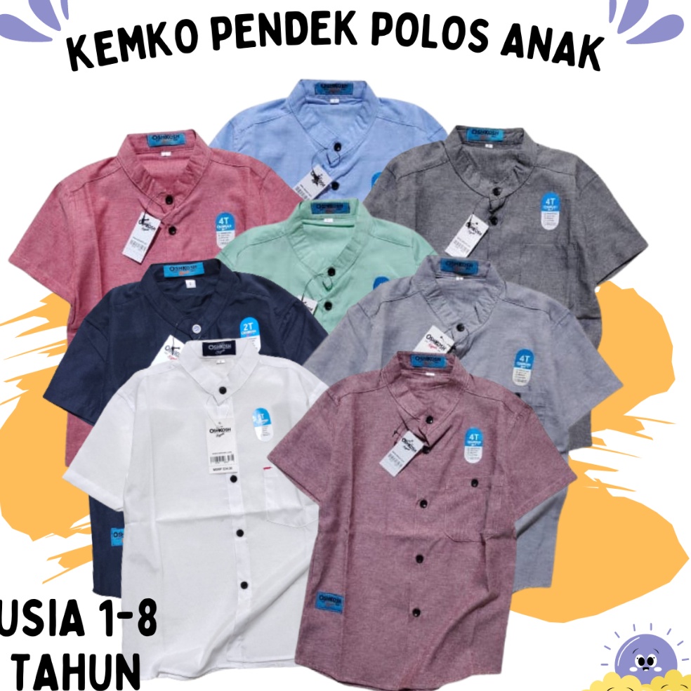 KEMEJA Code A68W Choose Color KEMKO Boys' Shirts Plain Oshkosh Boys ...