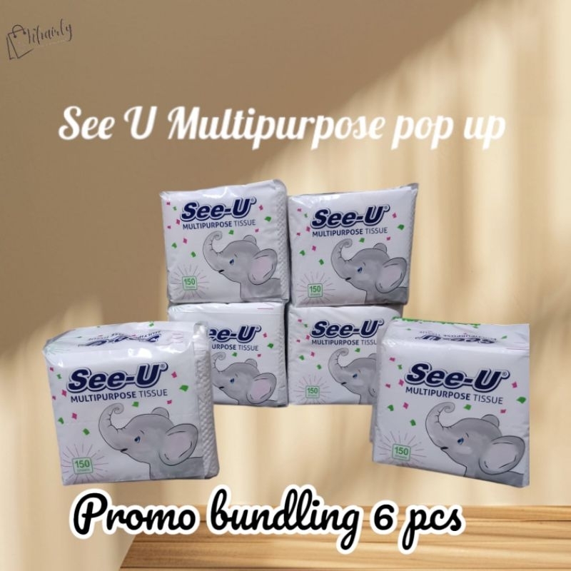 See-u multipurpose pop up Tissue 150s - bundling 6 pcs | Shopee Philippines