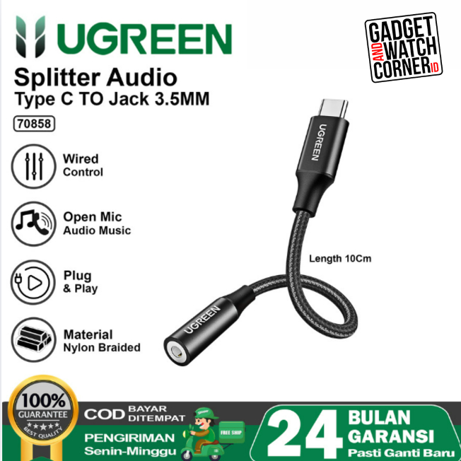 UGreen Audio Splitter Usb-C To 3.5mm iPad Macbook | Audio Converter ...