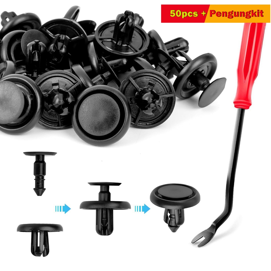 MESIN Nylon Plastic Rivet Bolt Clip Car Hood Bottom Engine Cover ...