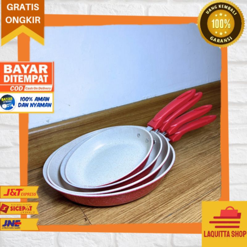 Teflon PAN COLOR FRYPAN MARBLE NON-STICK WOKEN HANDLE 20CM 22CM TEFLON ...