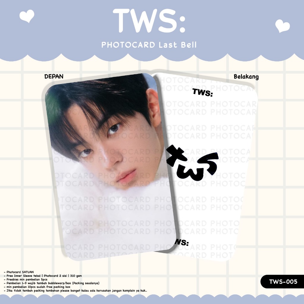 Photocard TWS COLLECTION LAST BELL AND SEASON'S GREETINGS 2025 GLOSSY 2 SIDES LAMINATED FRONT ...